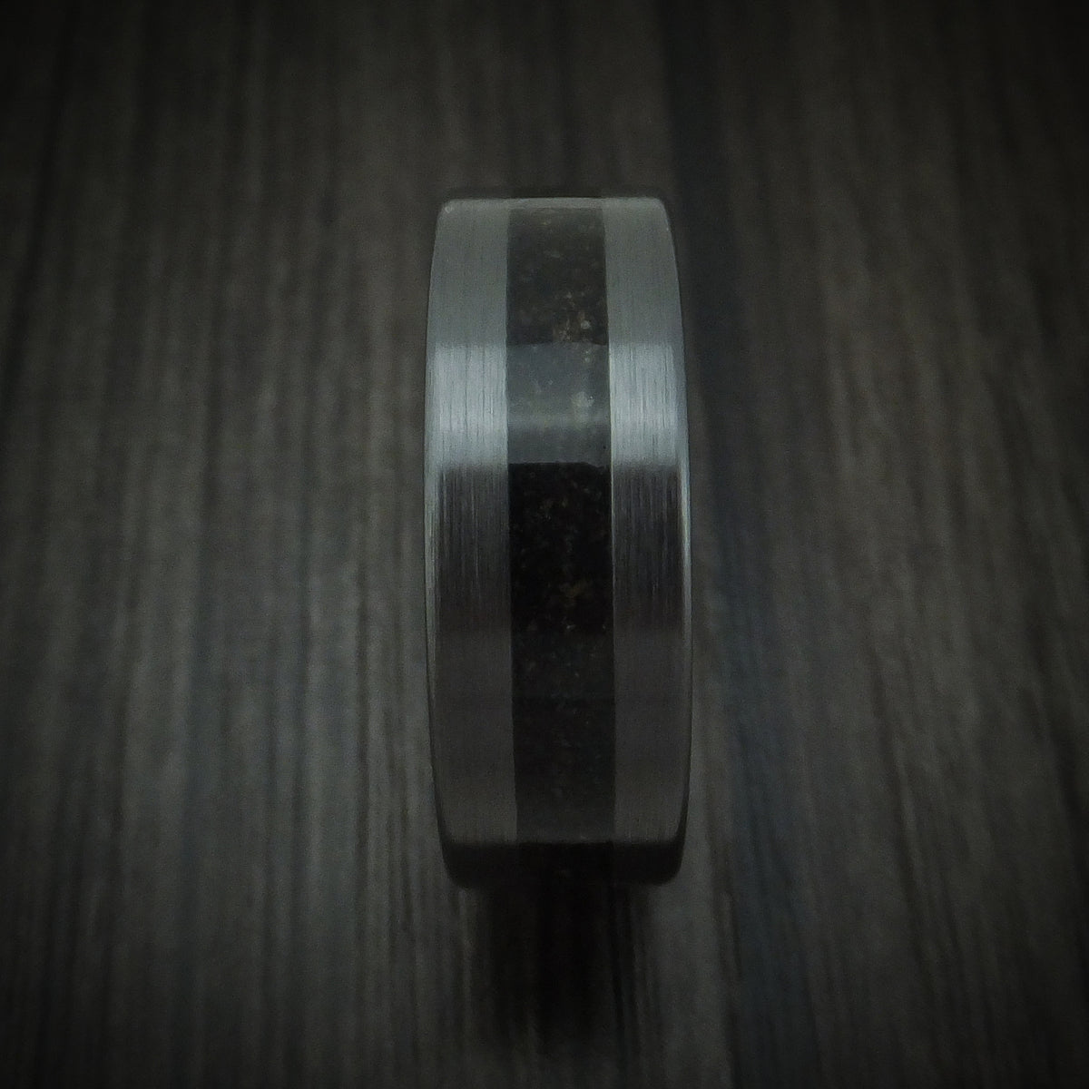 Black Zirconium and Dino Bone Men's Ring Custom Made | Revolution Jewelry