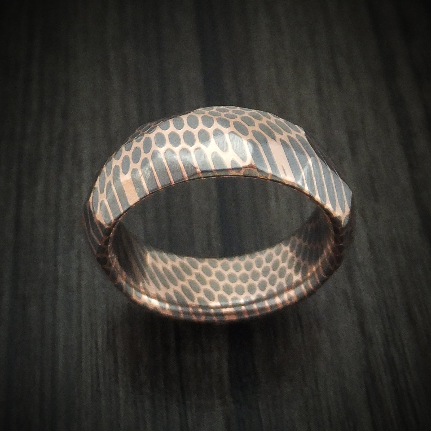 Faceted Superconductor Men's Ring Custom Made Titanium-Niobium and Cop ...