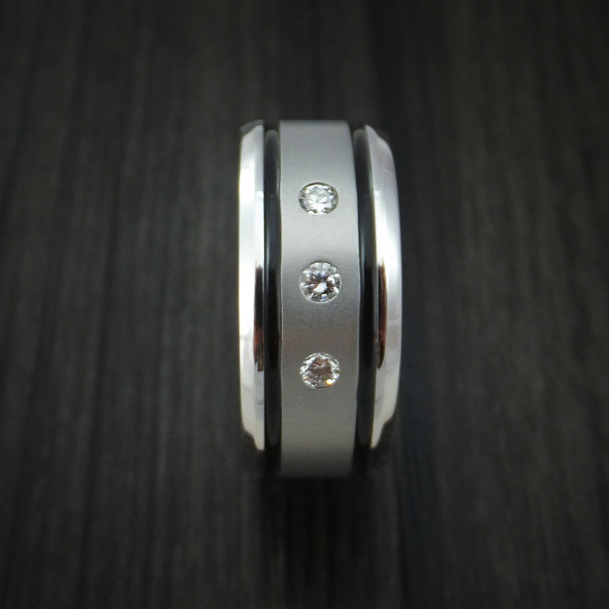 Cobalt Chrome Men's Ring with Diamonds Custom Made Band | Revolution ...
