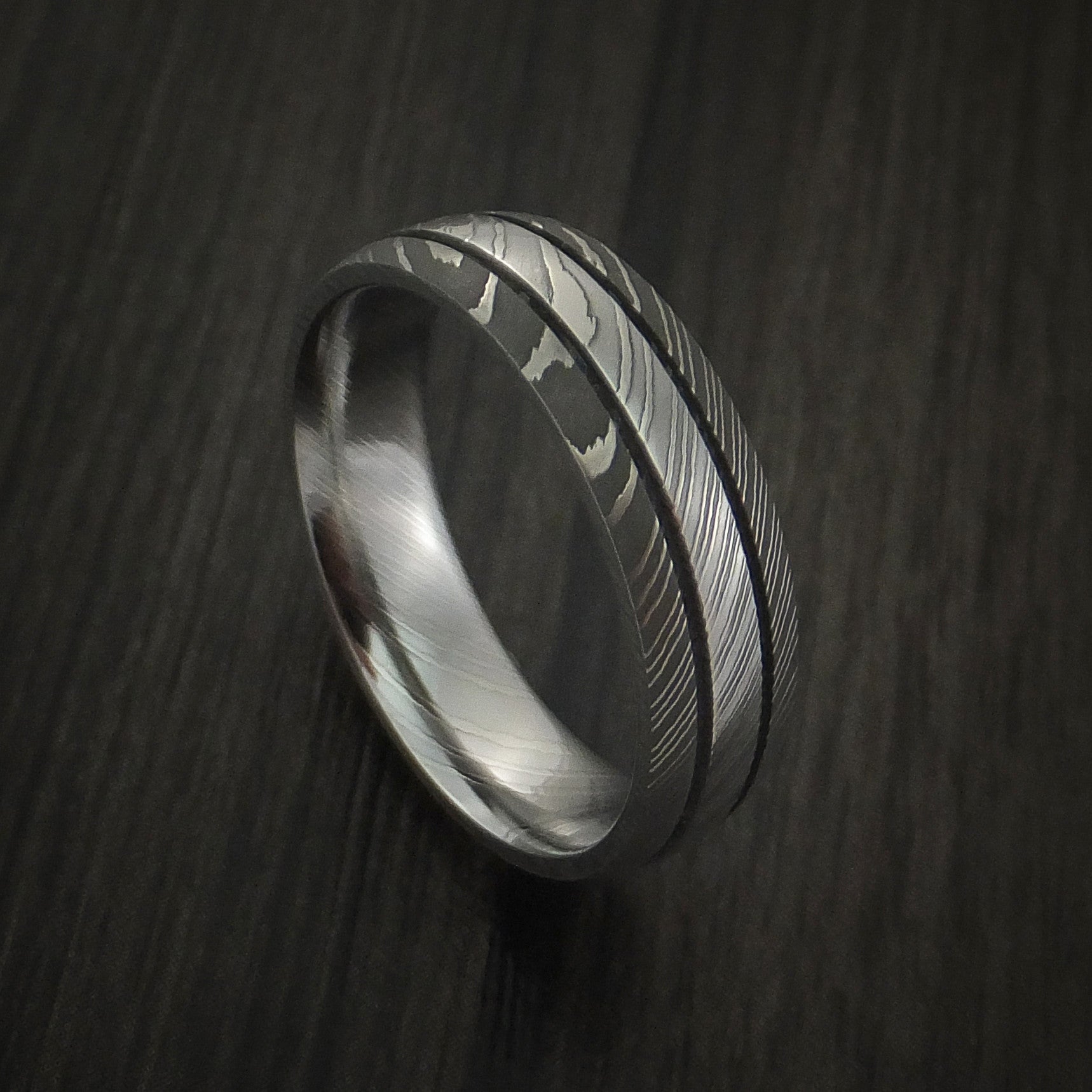 Damascus Steel Men's Ring Wedding Band Genuine Craftsmanship ...