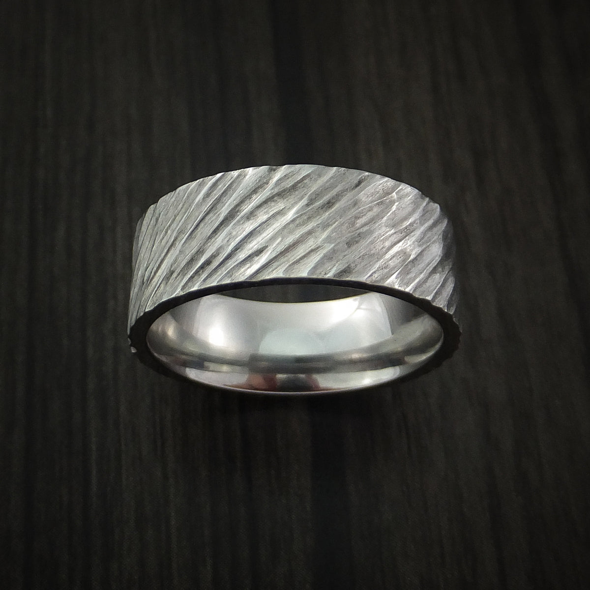 Inconel Tree Bark Band Unique Texture Men's Ring | Revolution Jewelry