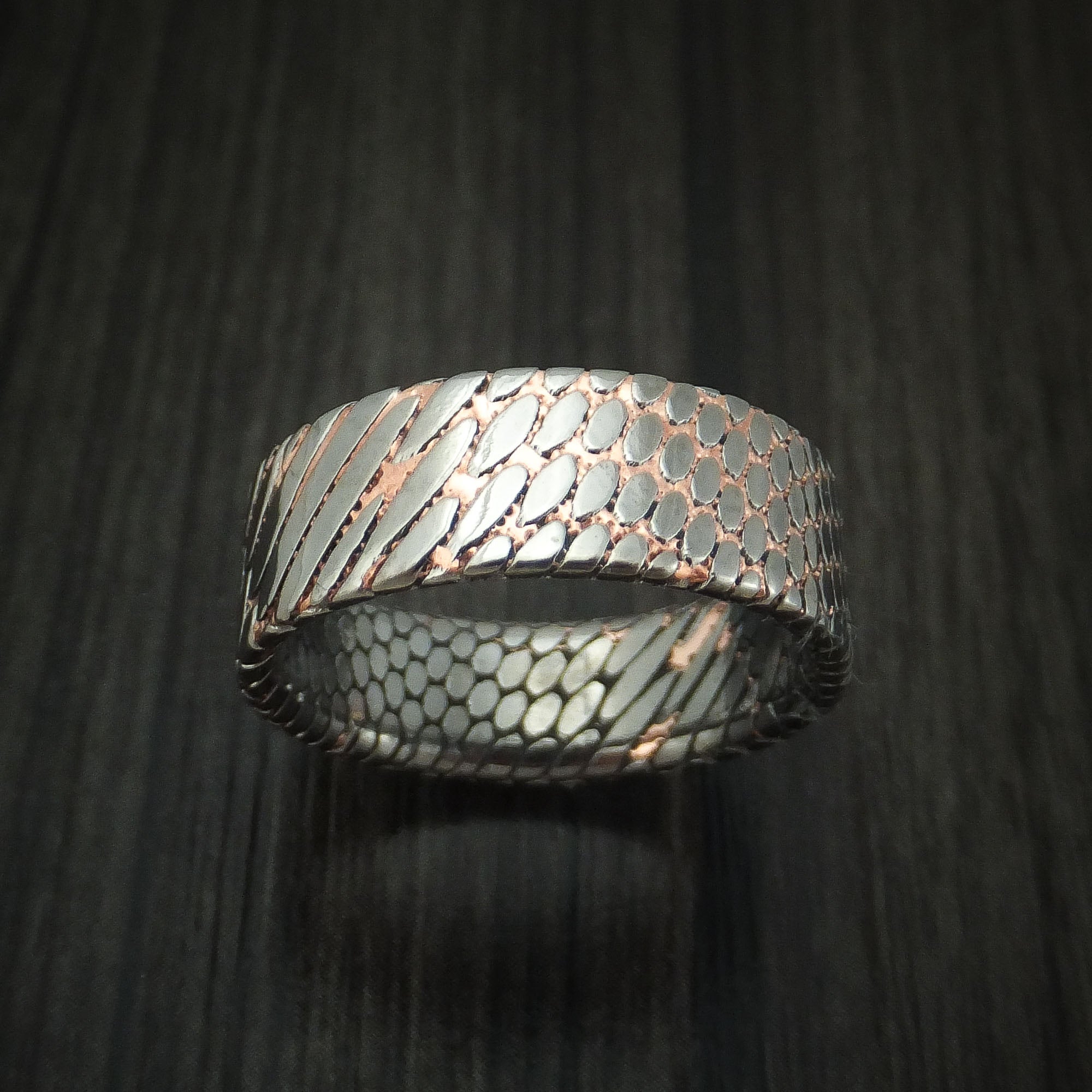 Etched Superconductor Men's Ring Custom Made Titanium-Niobium and Copp ...
