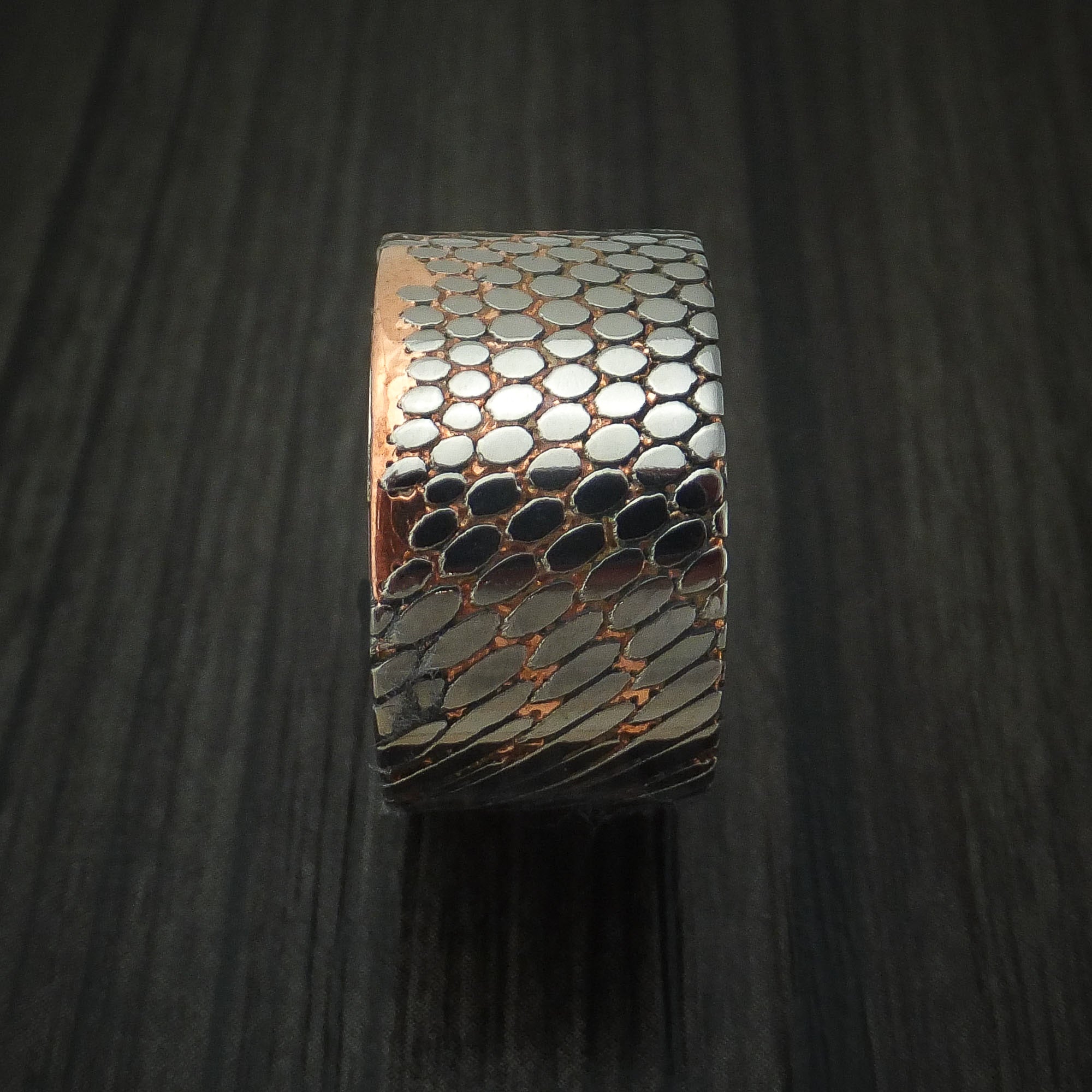 Wide Etched Superconductor Men's Ring with Titanium Sleeve Custom Made ...