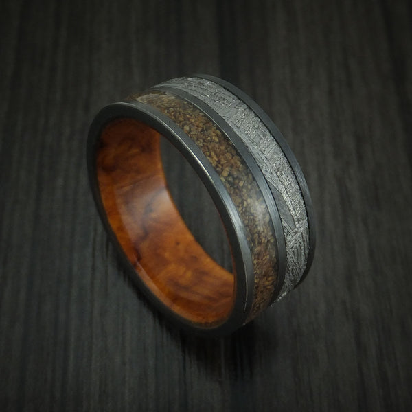 Dinosaur bone gold and meteorite ring store