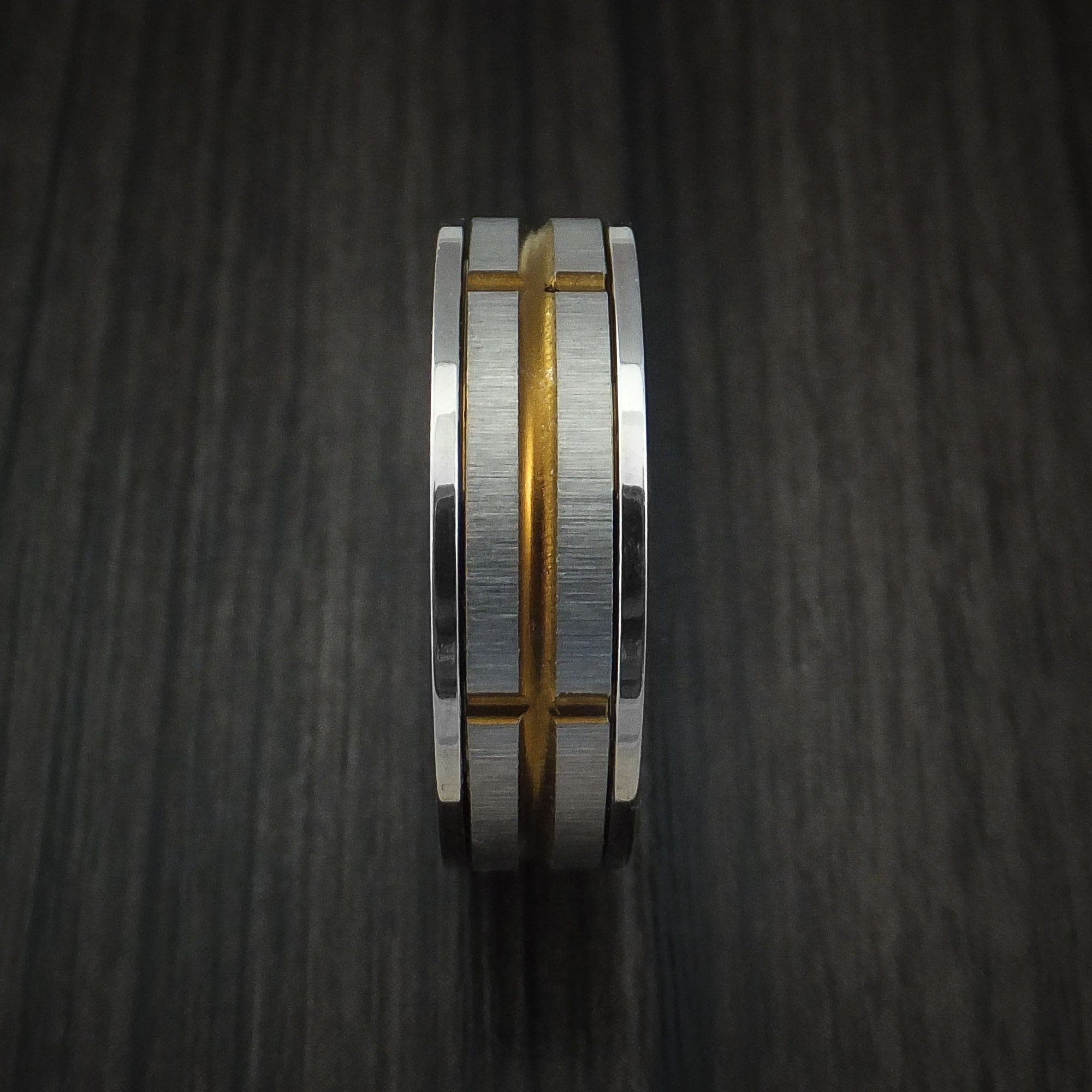 Titanium and Anodized Bronze Spinner Band Custom Made Men's Ring ...