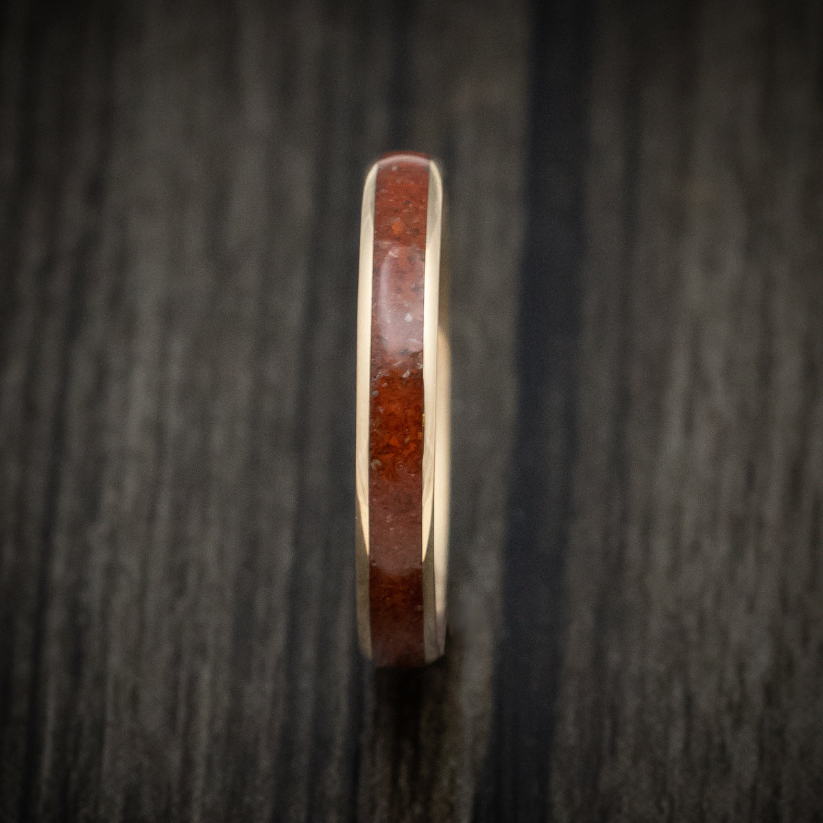 14K Gold and Dinosaur Bone Men's Ring Custom Made | Revolution Jewelry