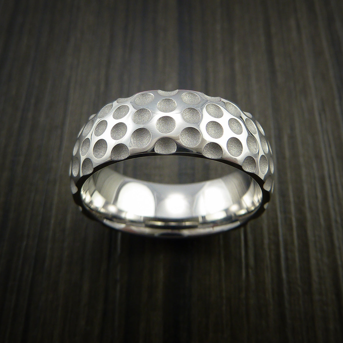 Cobalt Chrome Golf Inspired Golf Ball Sport Men's Ring | Revolution Jewelry