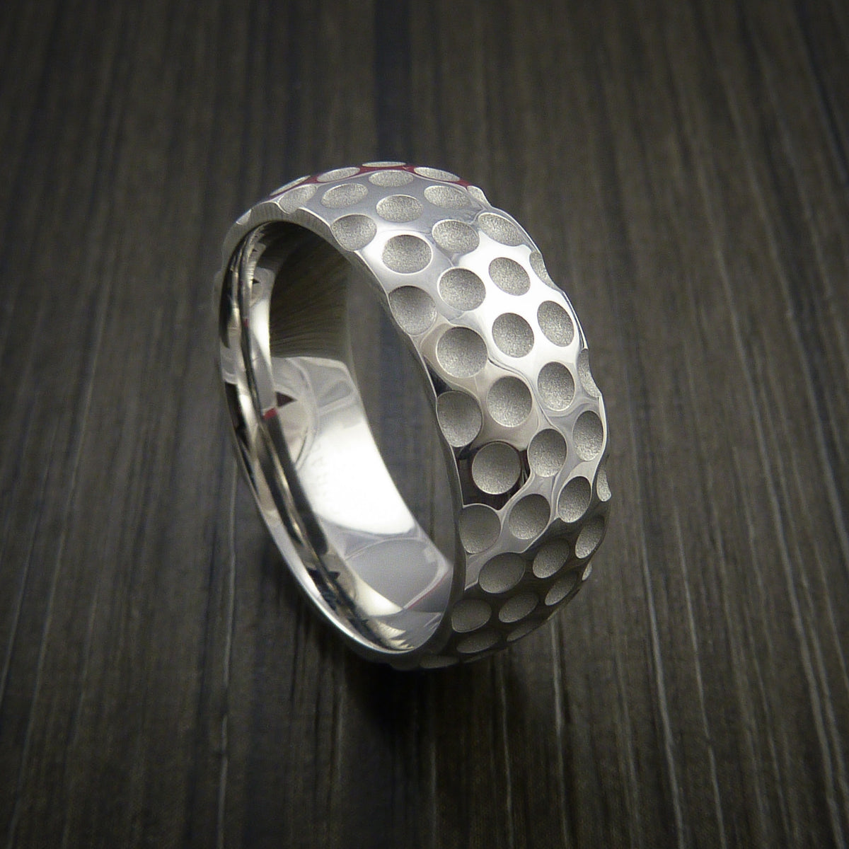 Cobalt Chrome Golf Inspired Golf Ball Sport Men's Ring | Revolution Jewelry